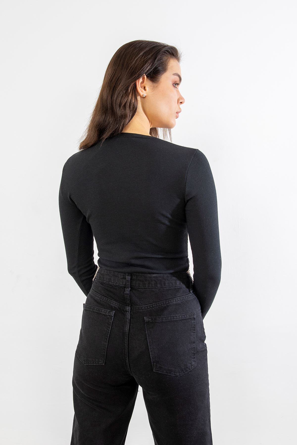 Kadın Body Bluz-Siyah | Foremia